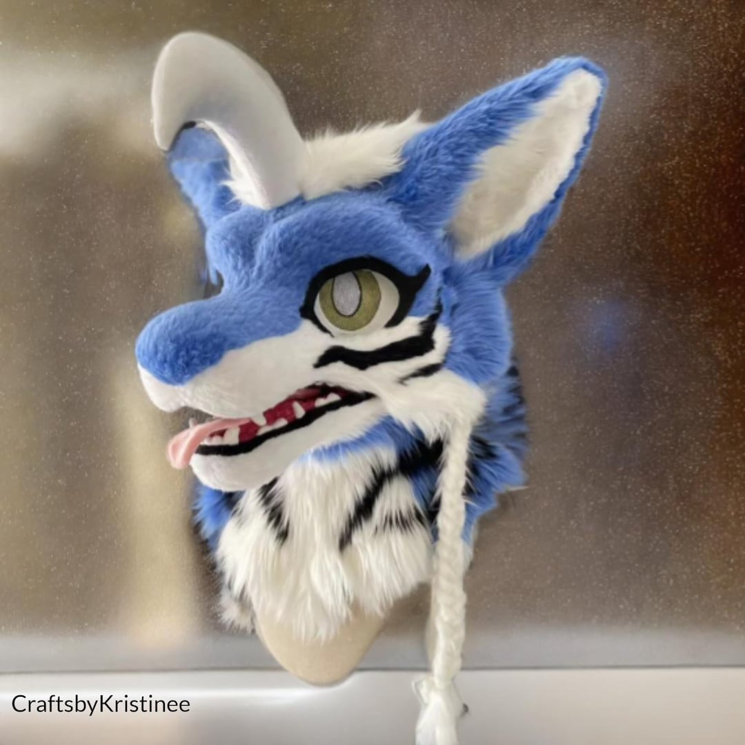 Realistic Fursuit Head,furry Horns,furry Ears,fantasy Creature - Etsy