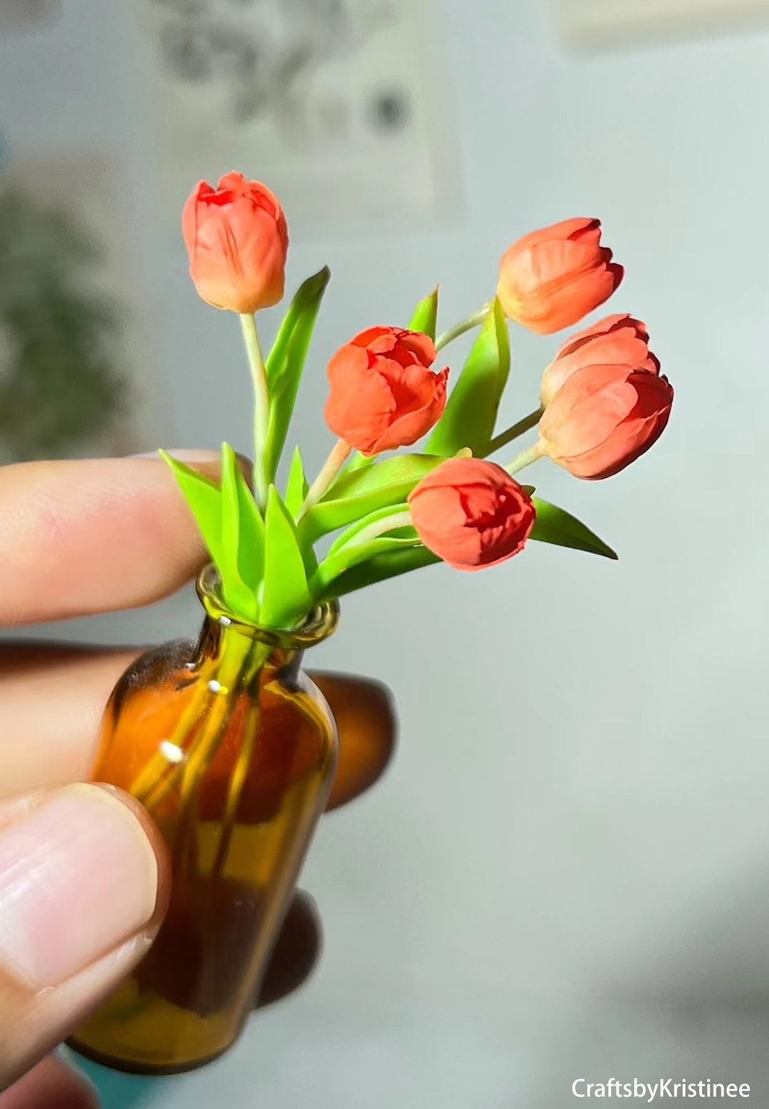 Miniature Tulips,1:12,miniature Flowers,clay Flowers,custom Colors ...