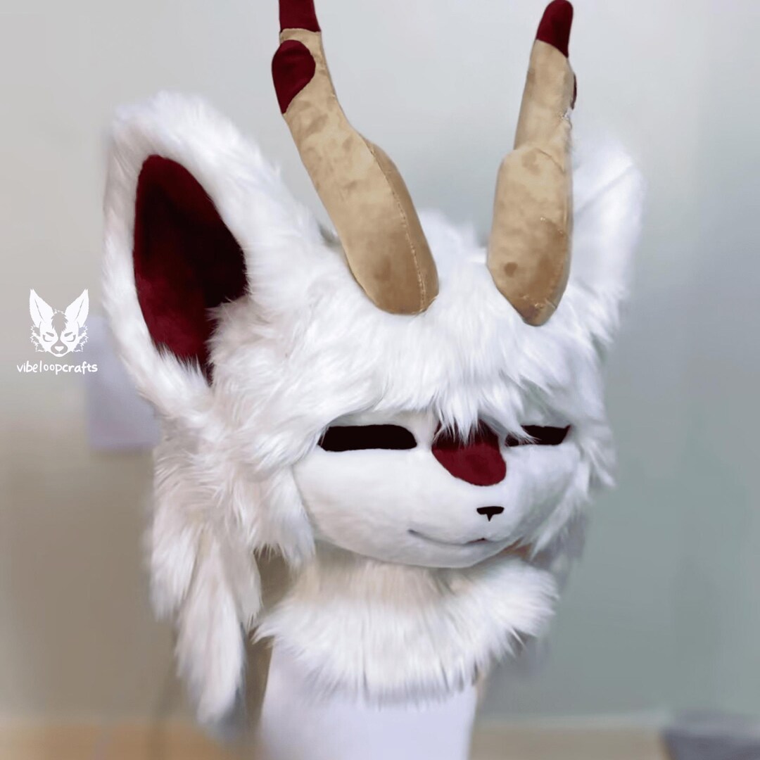 Lazy Longhorn Sheep Fursuit Head, Custom Kenomo Cosplay Fursuit ...