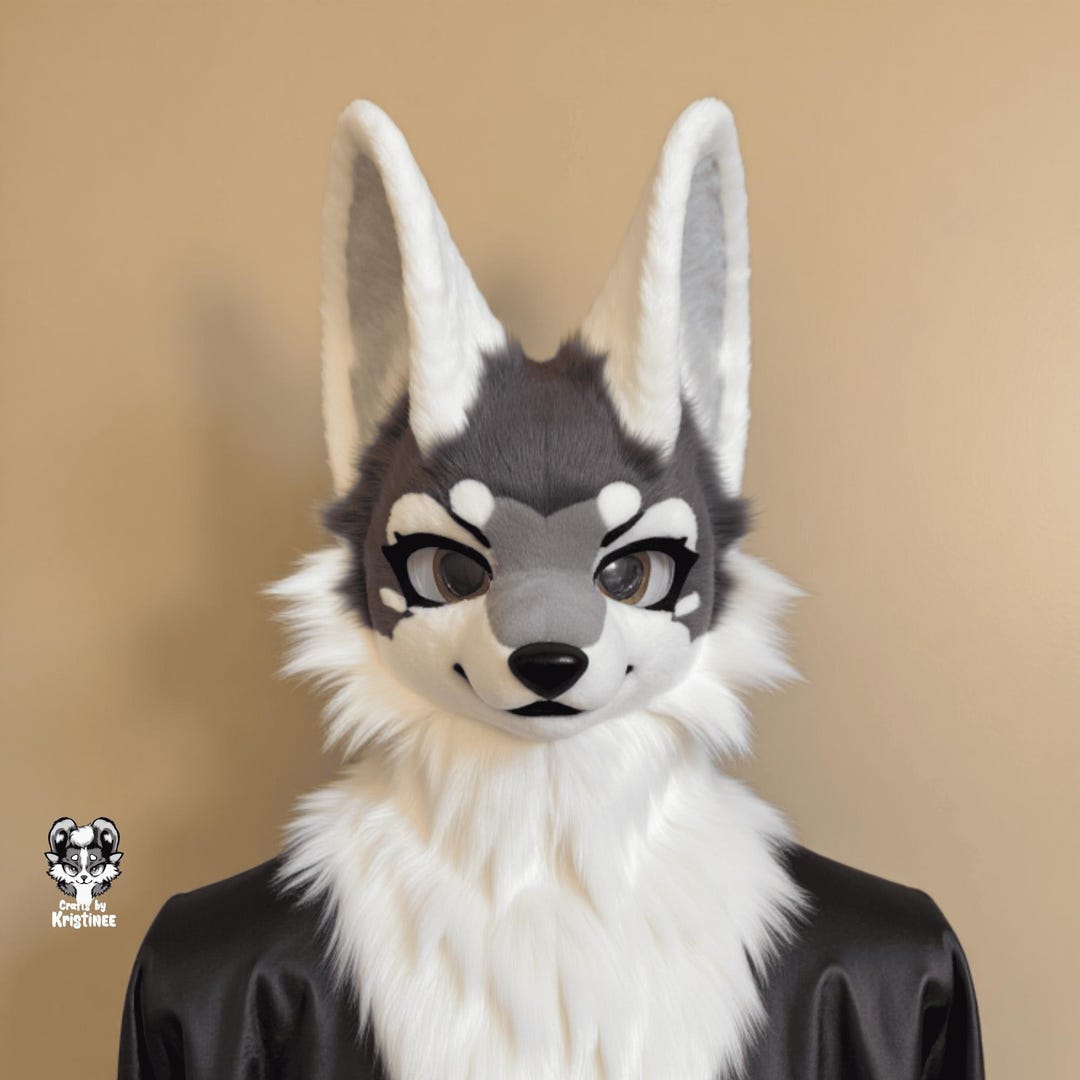 Long-eared Wolf Fursuit Head, Customized Purple Magic Dream Puppy ...
