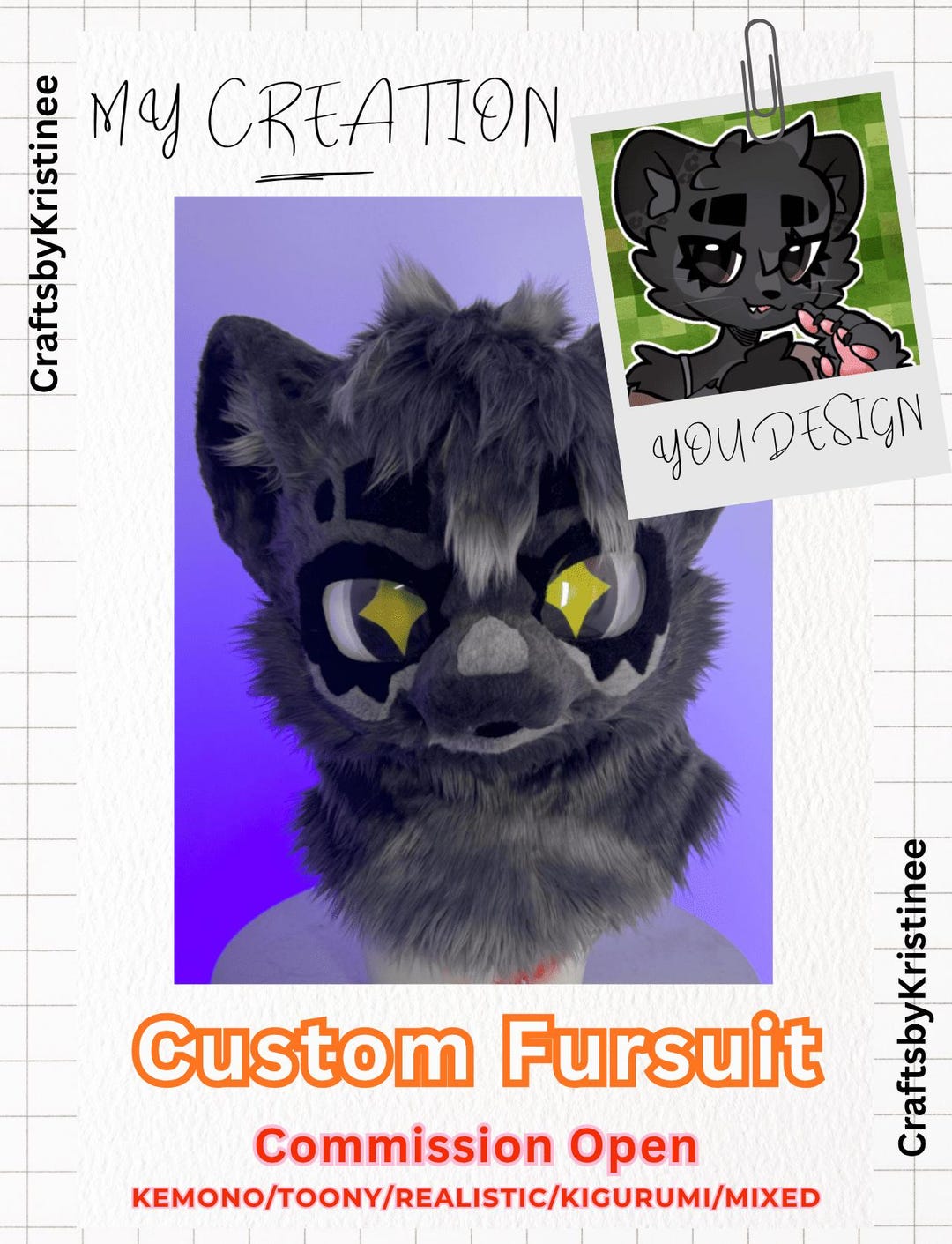 Custom Fursuit Down Payment, Fursuit Full-body Customization Toony ...