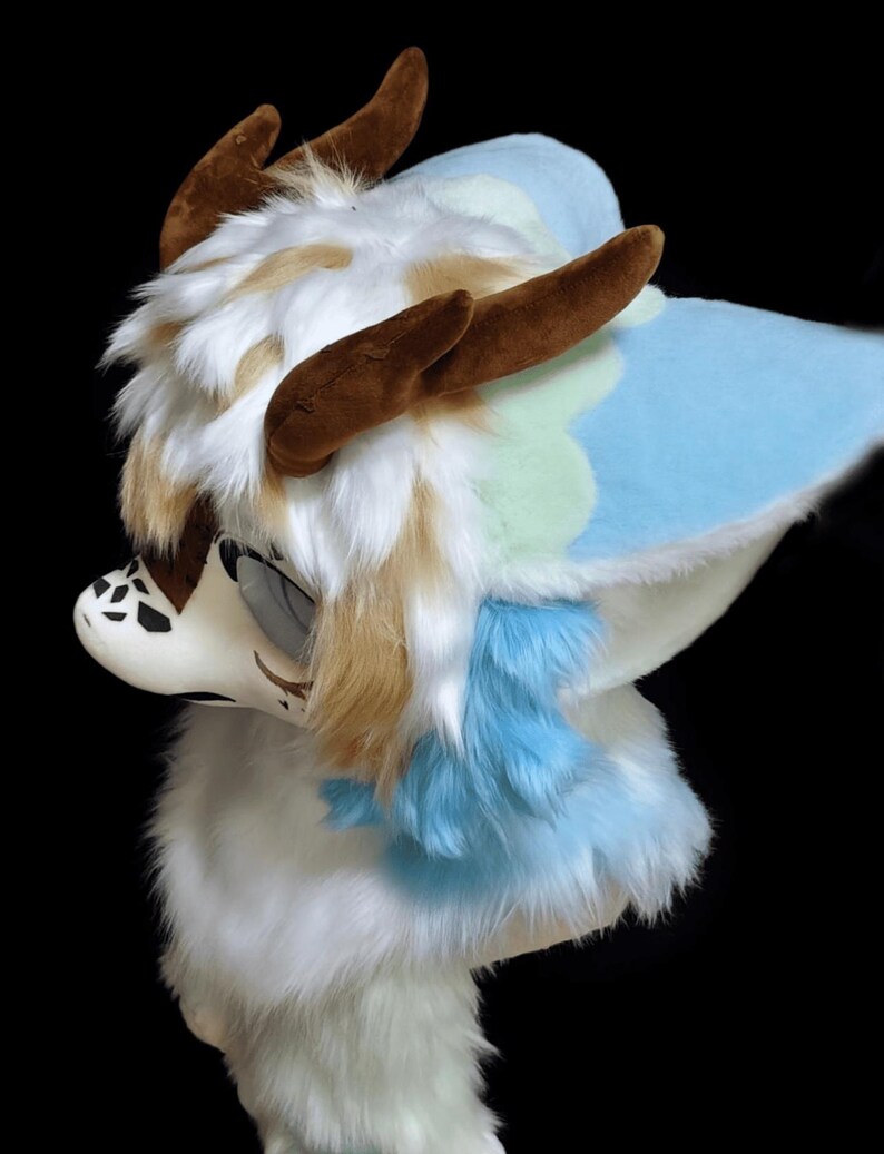 Adorable Chocolate Flying Dragon Fursuit Head, Custom Kenomo Cosplay ...