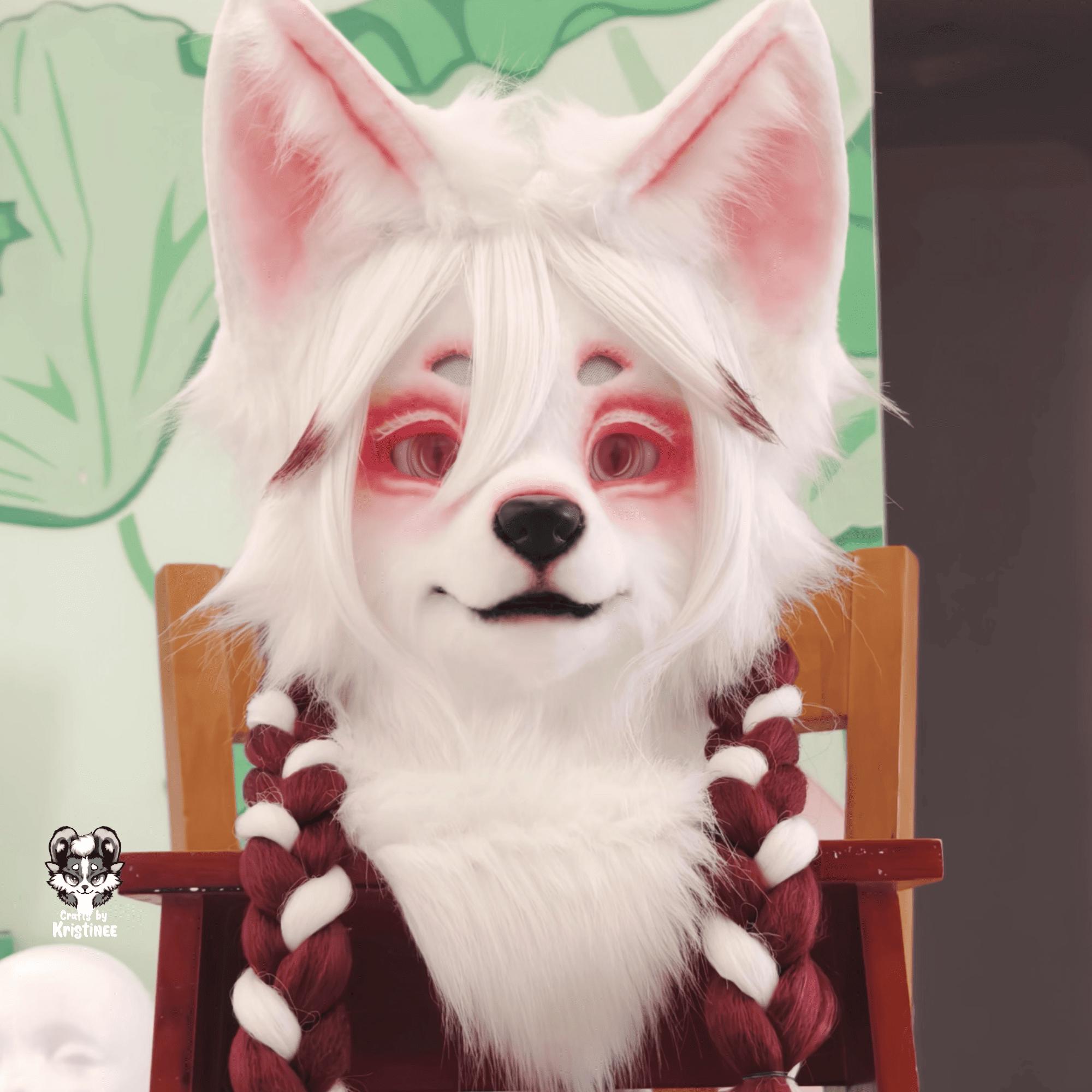 Elegant Fox Lady Fursuit Head, Custom Kenomo Cosplay Fursuit, Fursuit ...