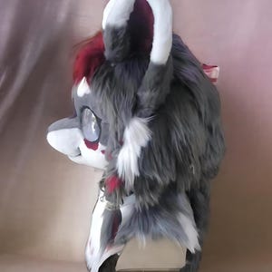 Fursuit Head,red Shadow Gray Wolf,fursuit Accessories,furry Ears ...