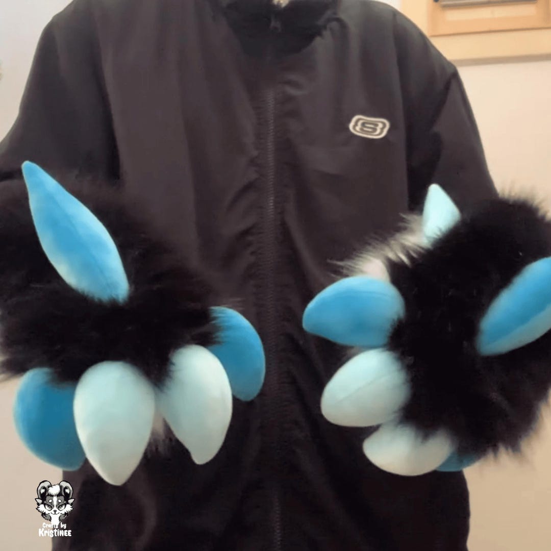 Ocean Horned Dragon Fursuit Paw,patchwork Dragon Paws,furry Nails,four ...