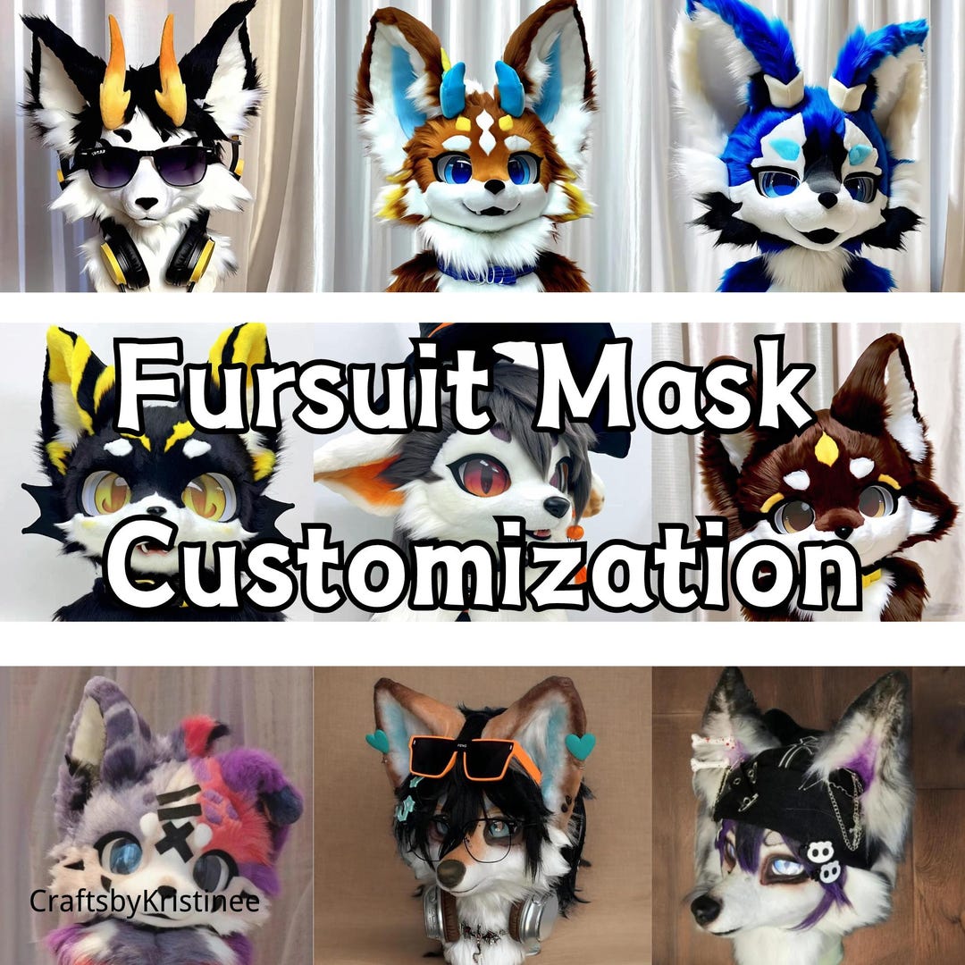 Fursuit Mask Customization, Fursuit Mask Design, Plush Costume Head ...