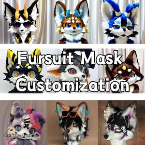 Fursuit Mask Customization, Fursuit Mask Design, Plush Costume Head, Furry Commission, Beast ...