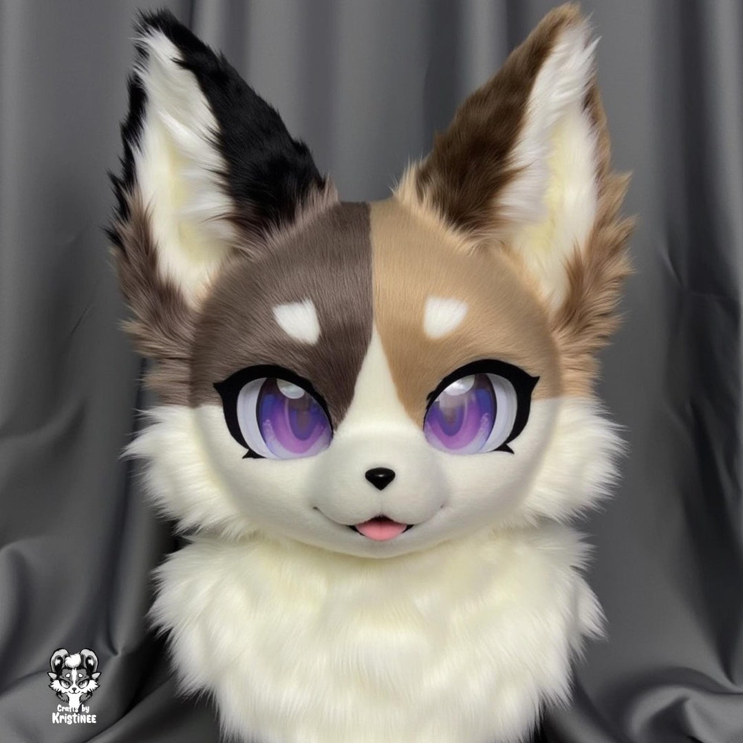 Cute Chocolate Puppy Fursuit Head, Custom Kenomo Cosplay Fursuit ...