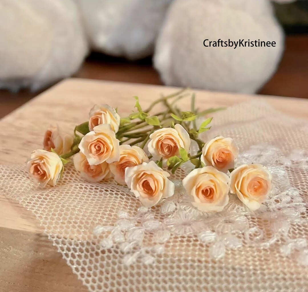 3 Roses,mini Roses,suitable for 1:12 Miniature Dollhouse,miniature ...