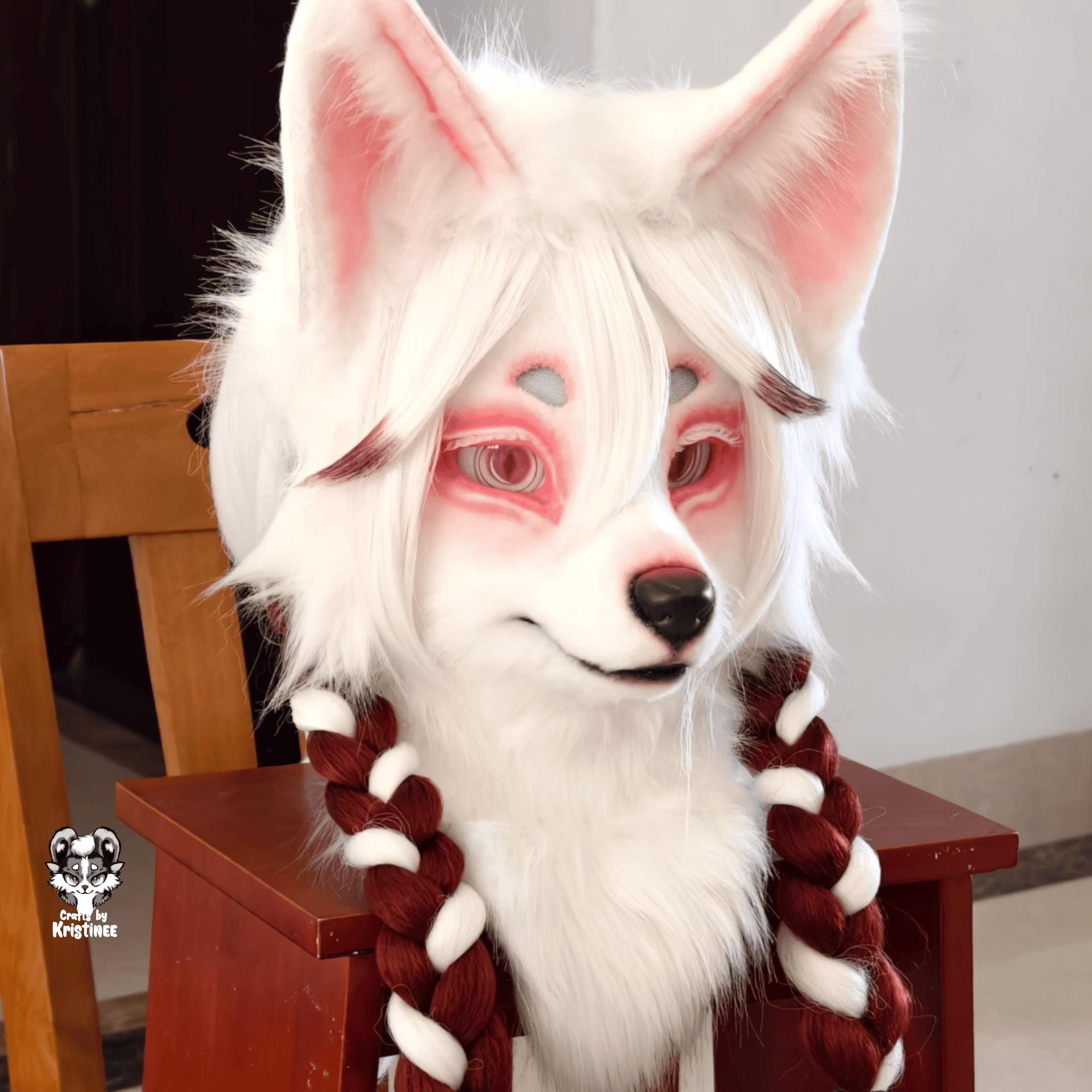 Elegant Fox Lady Fursuit Head, Custom Kenomo Cosplay Fursuit, Fursuit ...