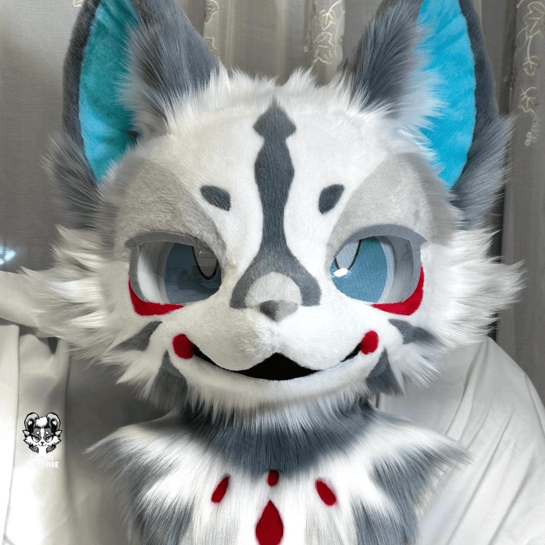 Evil Clown Dog Fursuit Head, Custom Kenomo Cosplay Fursuit, Fursuit ...