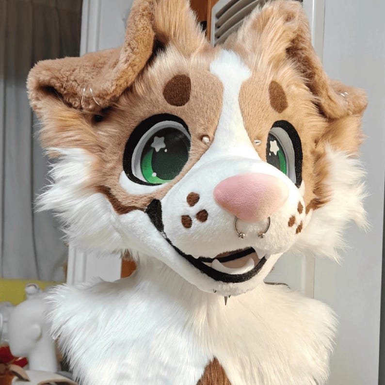 Curly-eared German Shepherd Fursuit Head, Custom Kenomo Cosplay Fursuit ...