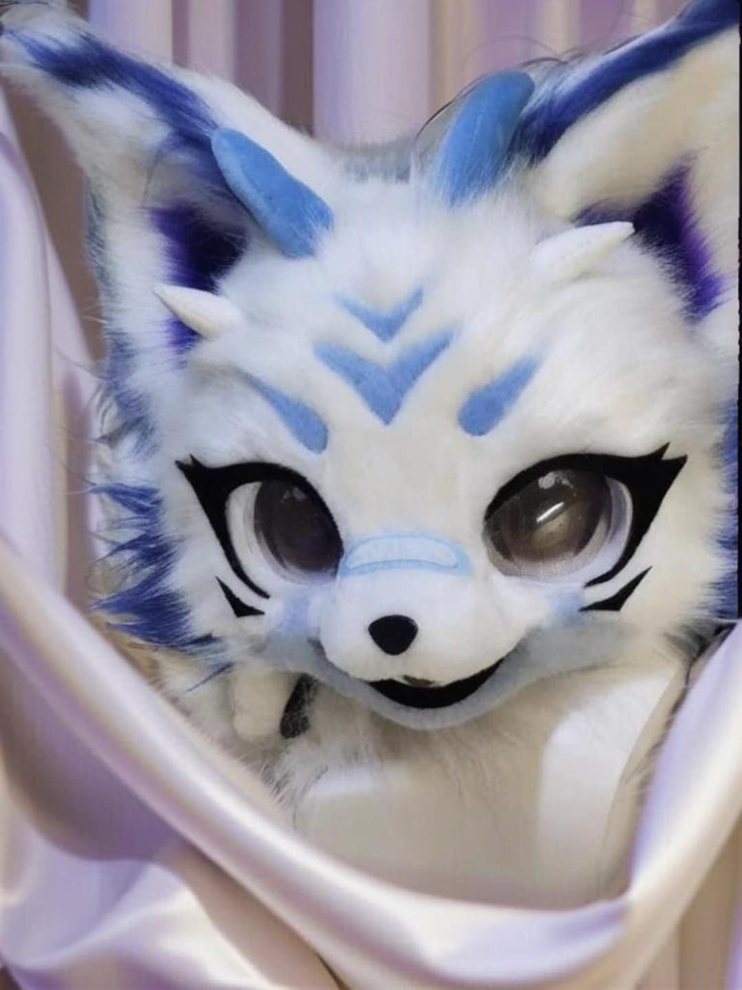 Fursuit Head,frost Wolf,blue Wolf,kemono Head,fur Accessories,furry ...