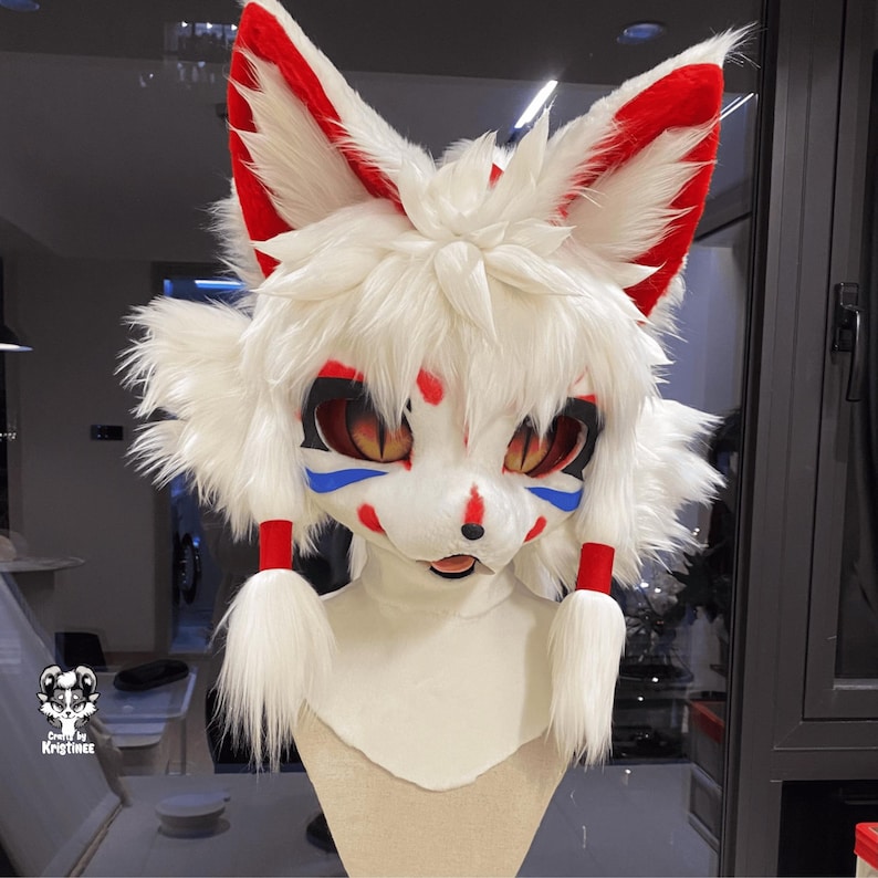 Beautiful Fox Lady Fursuit Head, Custom Kenomo Cosplay Fursuit, Fursuit ...