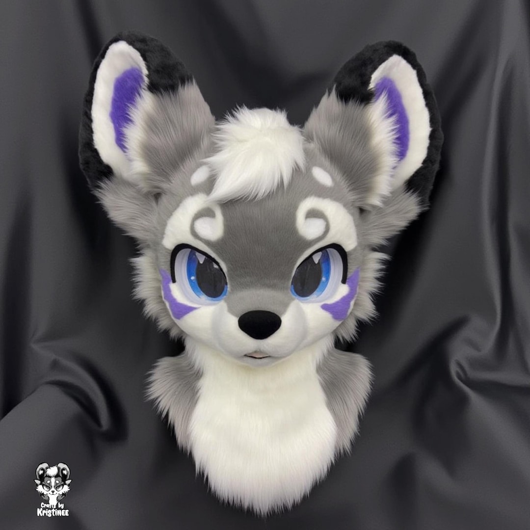 Gray Magic Academy Puppy Fursuit Head, Custom Kenomo Cosplay Fursuit ...