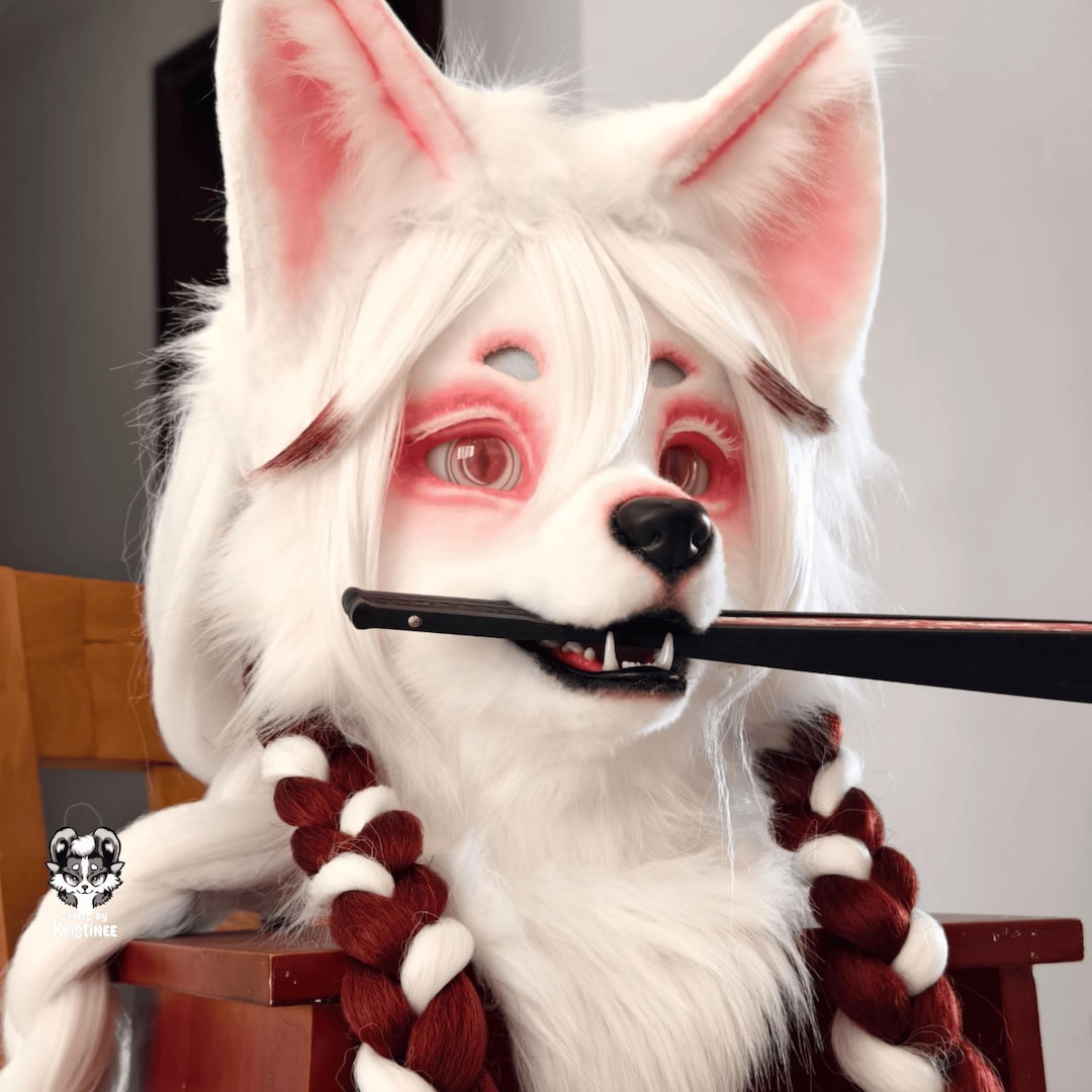 Elegant Fox Lady Fursuit Head, Custom Kenomo Cosplay Fursuit, Fursuit ...