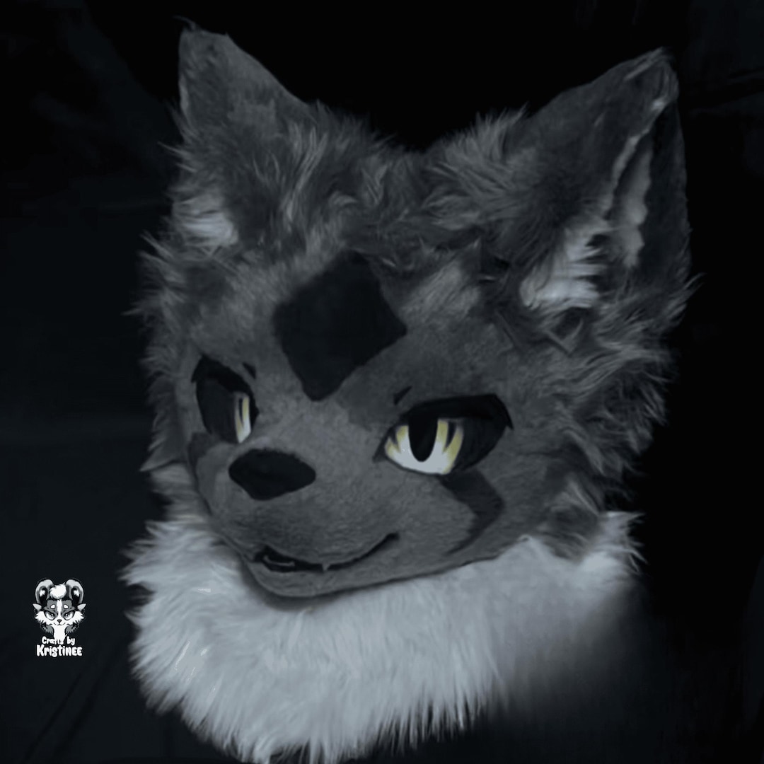 Messenger of the Night Cat Fursuit Head, Custom Kenomo Cosplay Fursuit ...