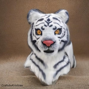 Realistic Furry Mask, Bengal White Tiger, Furry Ears, Orc Fur Costume ...