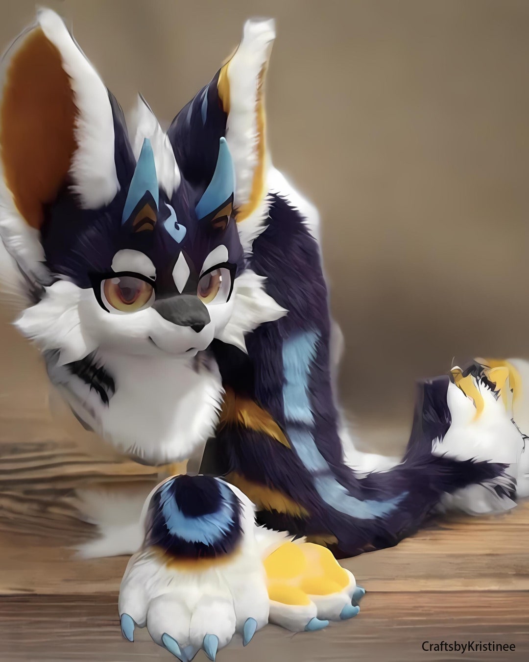 Fursuit Head,lightning Dragon,horned Dragon,fursuit Accessories,furry ...