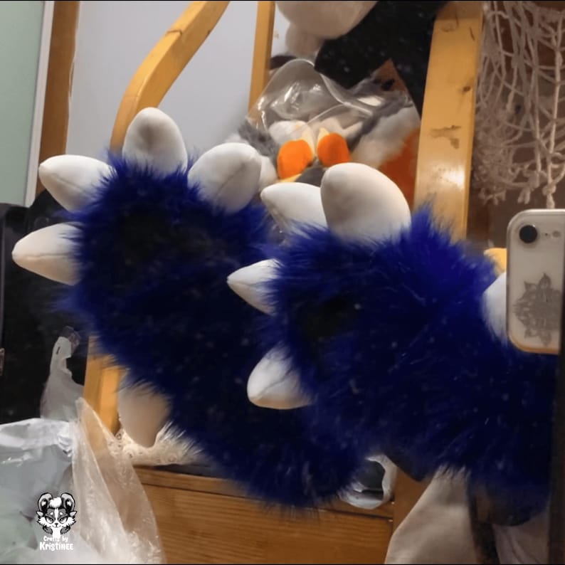 Blue Lightning Dragon Fursuit Paw,patchwork Dragon Paws,furry Nails ...