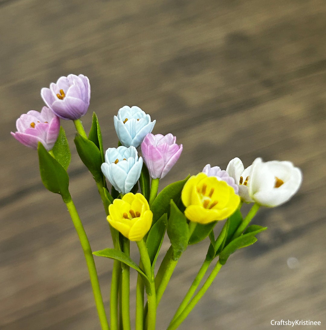 Miniature Tulips,miniature Flowers,customized Tulips,1:12,clay Flowers ...