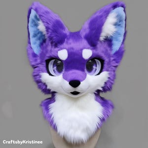 Purple Dream Dog Fursuit Head, Customized Purple Magic Dream Puppy ...