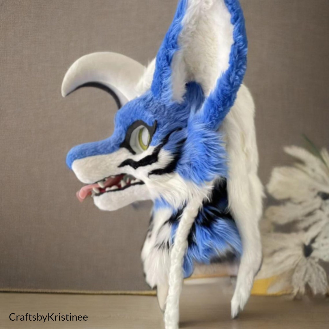 Realistic Fursuit Head,furry Horns,furry Ears,fantasy Creature - Etsy