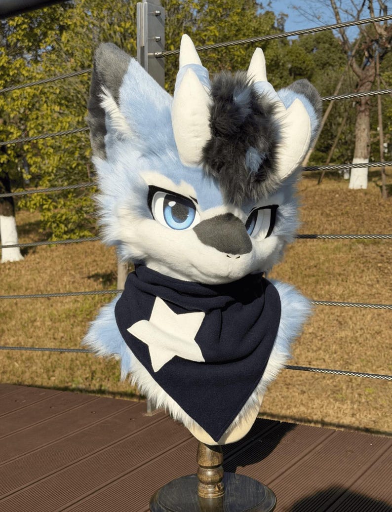 Shining Morning Star Dragon Fursuit Head, Custom Kenomo Cosplay Fursuit ...