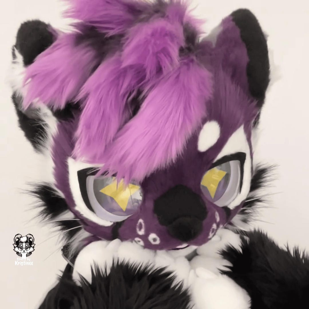 Purple Venom Panther Fursuit Head, Custom Kenomo Cosplay Fursuit ...