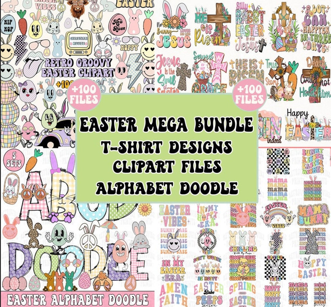 Easter Mega Bundle Png, Easter Day Png Bundle, Retro Easter Png Kids Easter Svg Bundle, Png ...