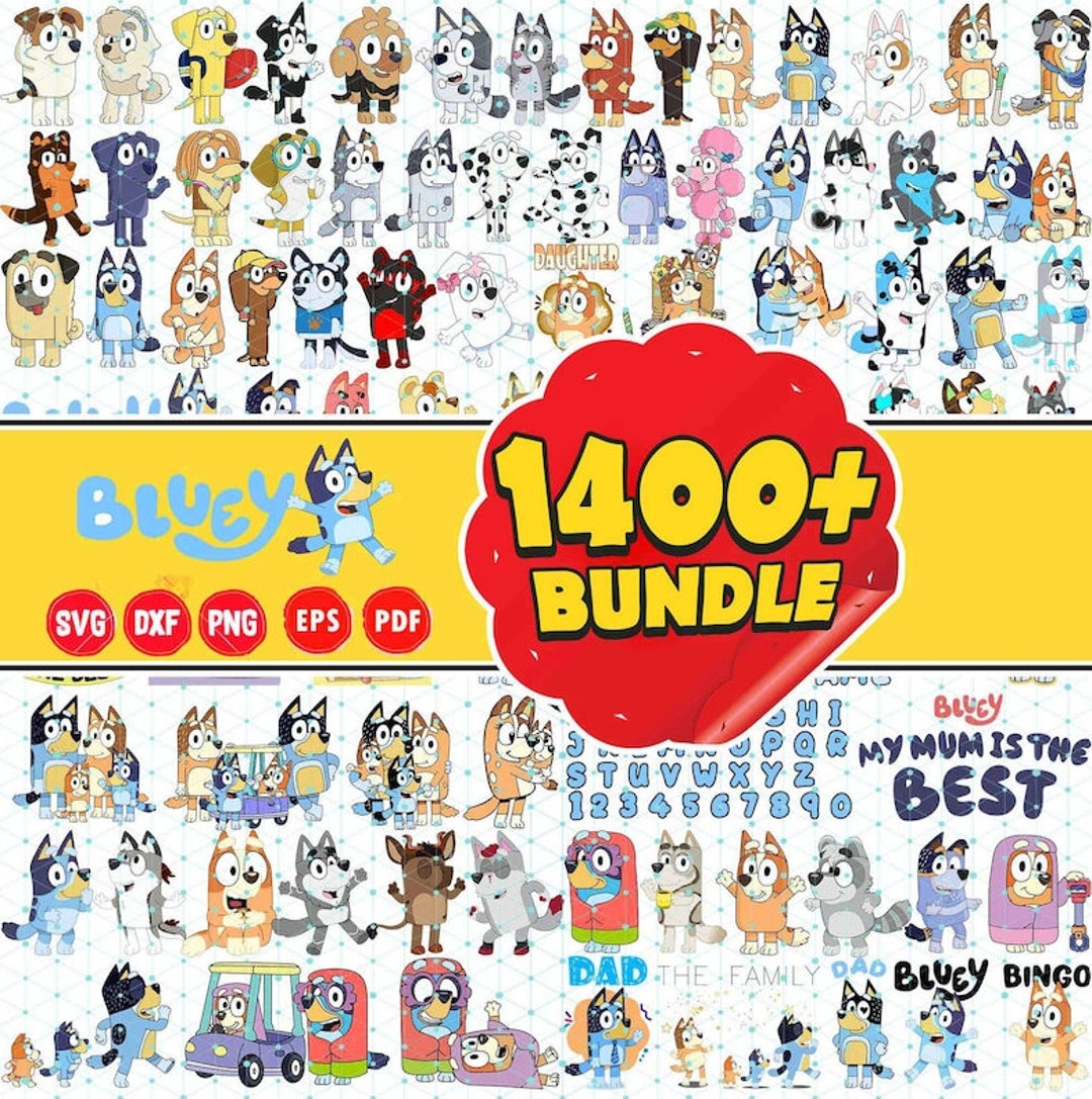 1400 Mega Bluey Bundle, Bluey Cut Files for Cricut, Bluey Clipart ...