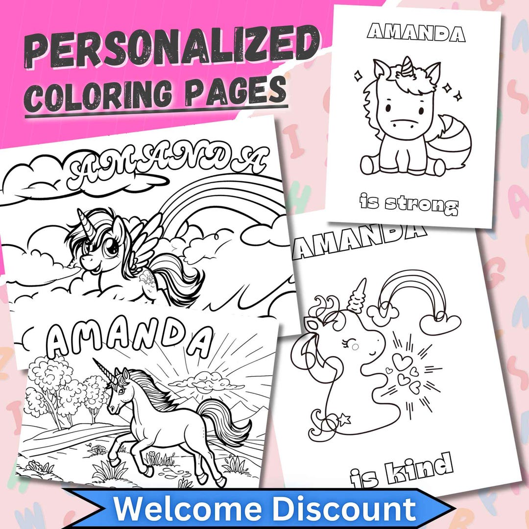 Personalized Kids Color Pages, Custom Name Coloring Page, Personalize ...