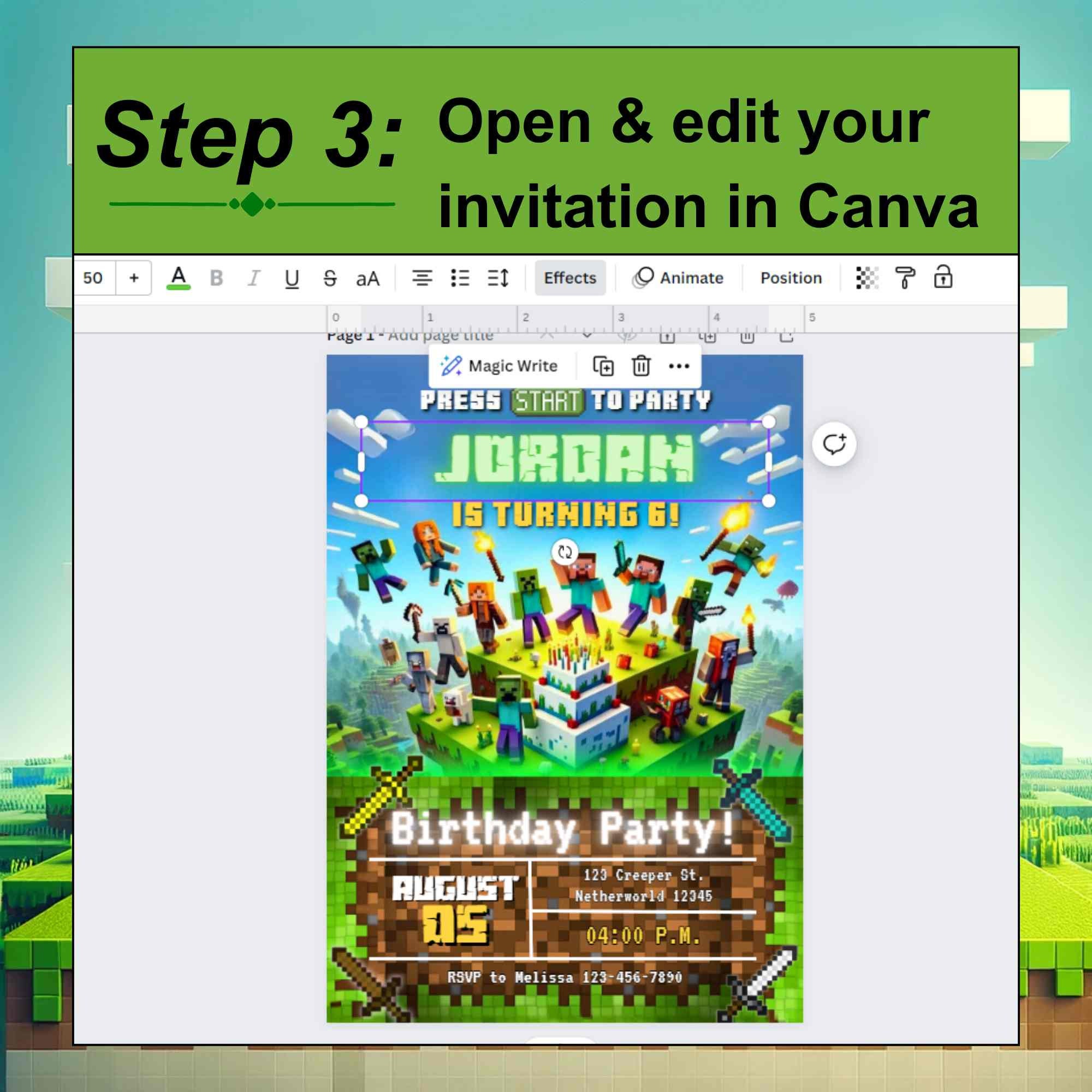 Video Game Birthday Invitation, Personalized Invite for Boys Girls ...