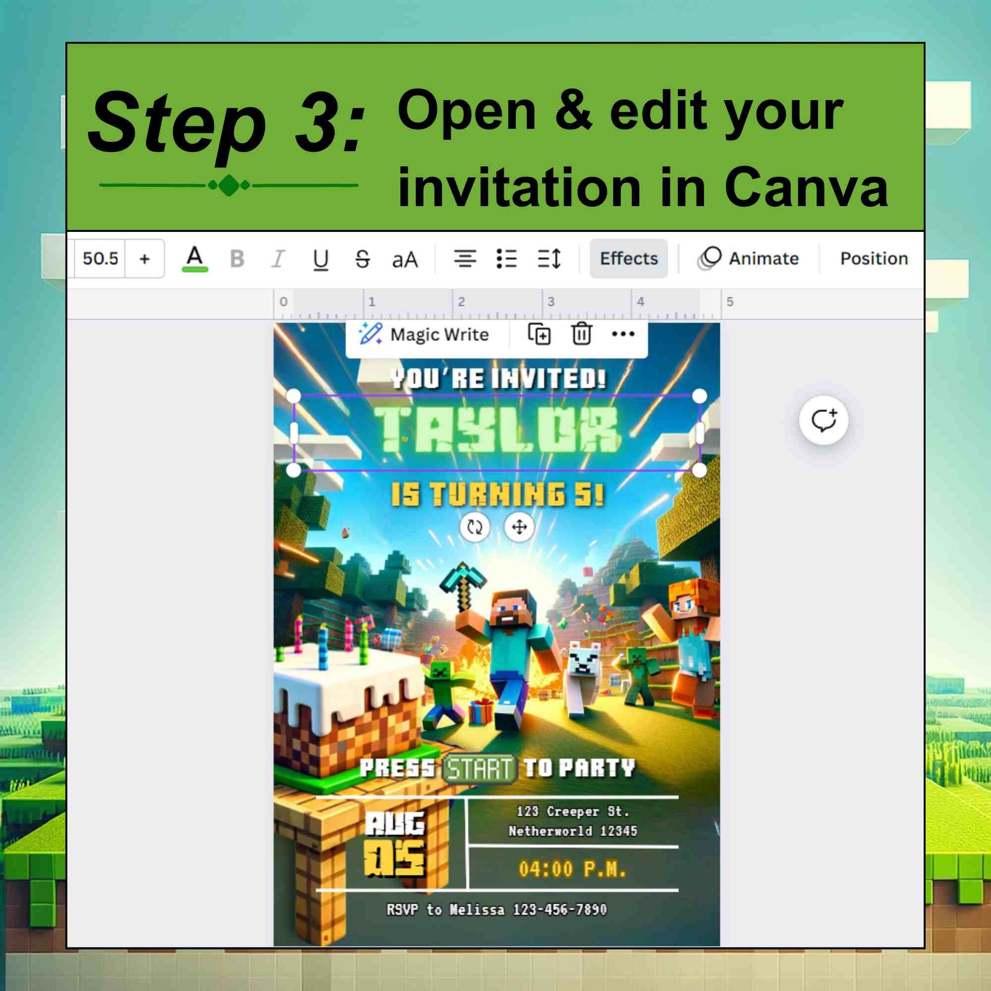 Video Game Birthday Invitation, Personalized Invite for Boys Girls ...