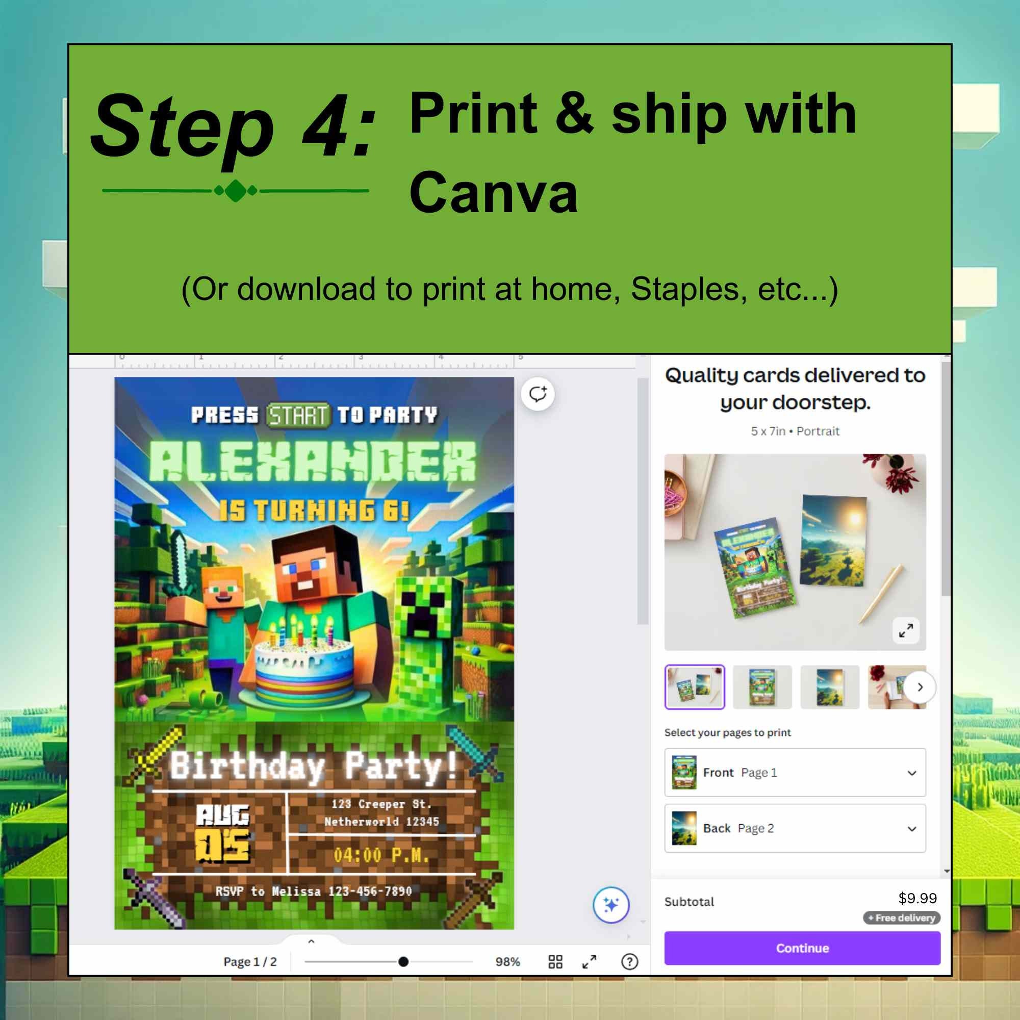 Video Game Birthday Invitation, Personalized Invite for Boys Girls ...