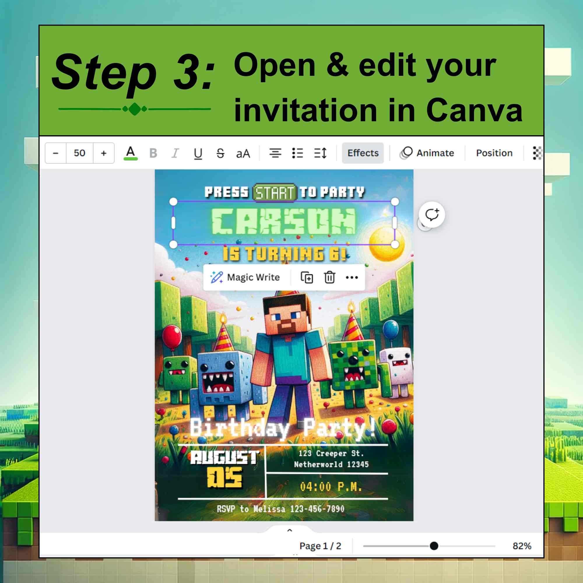 Video Game Birthday Invitation, Personalized Invite for Boys Girls ...