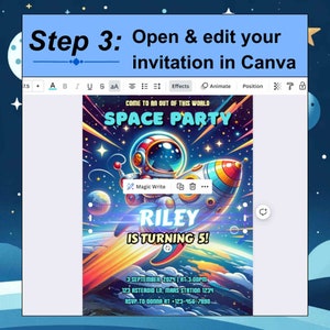 Outer Space Birthday Invitation, Personalized Invite for Boys Girls ...