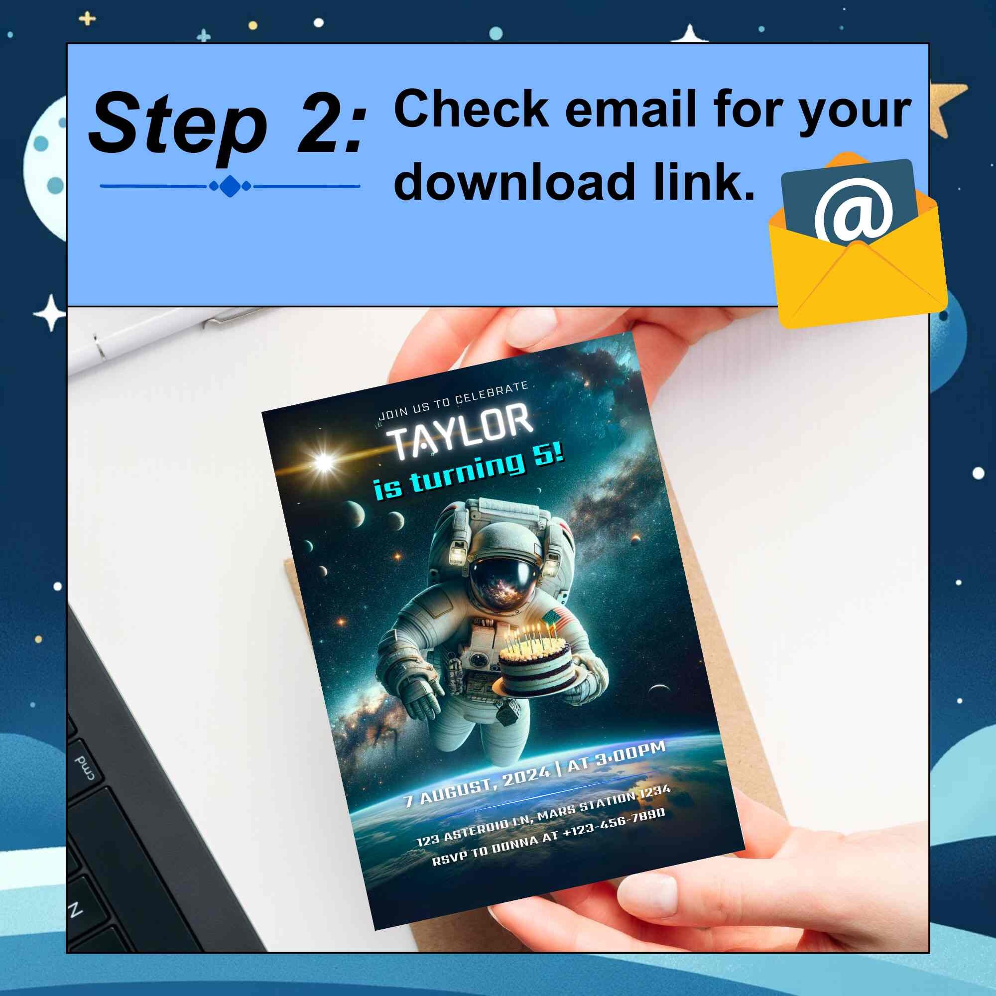 Outer Space Birthday Invitation, Personalized Invite for Boys Girls ...