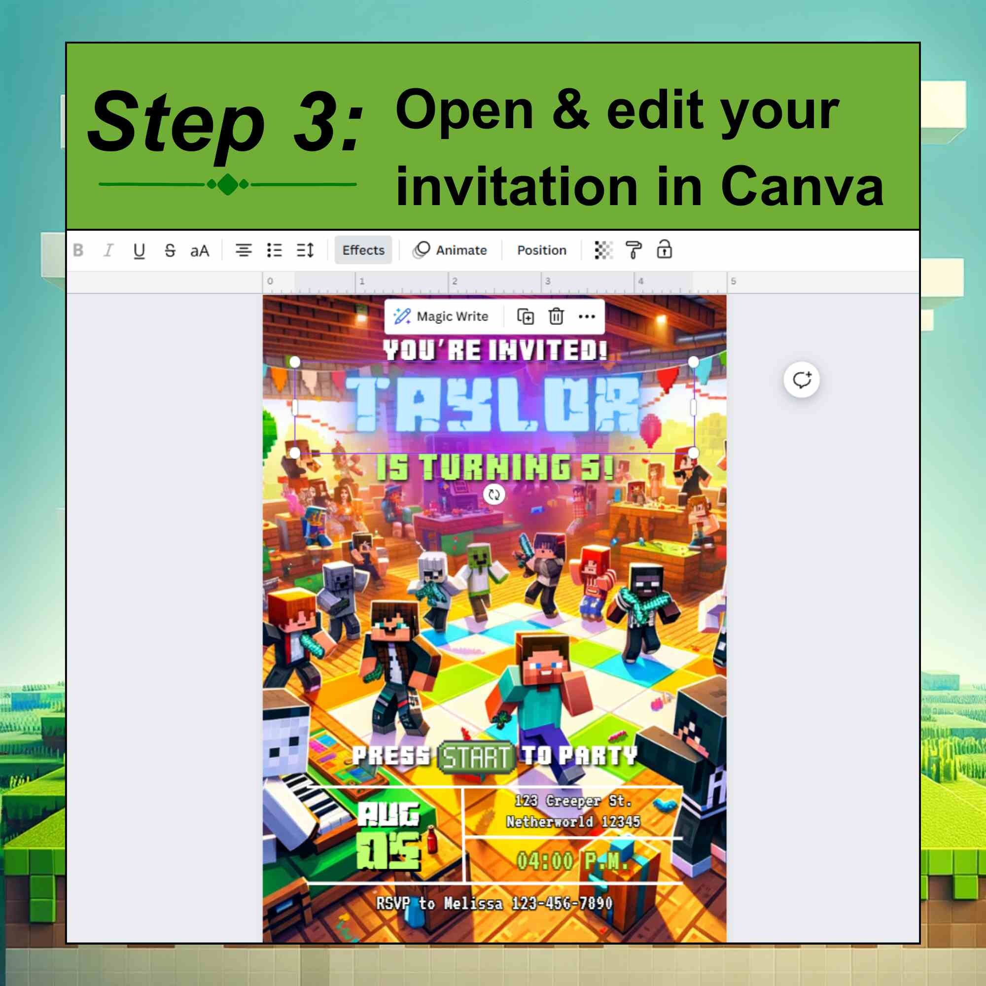 Video Game Birthday Invitation, Personalized Invite for Boys Girls ...