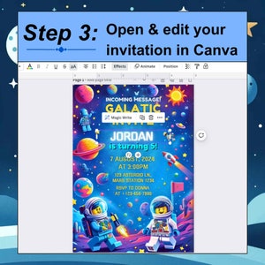 Outer Space Birthday Invitation, Personalized Invite for Boys Girls ...