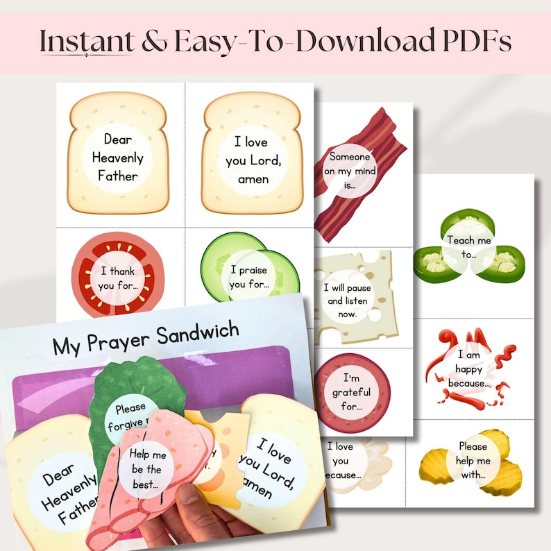 Kids Prayer Sandwich Activity, Sunday School Pray Lesson, Kid Bible ...