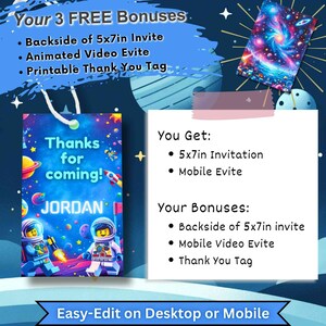 Outer Space Birthday Invitation, Personalized Invite for Boys Girls ...