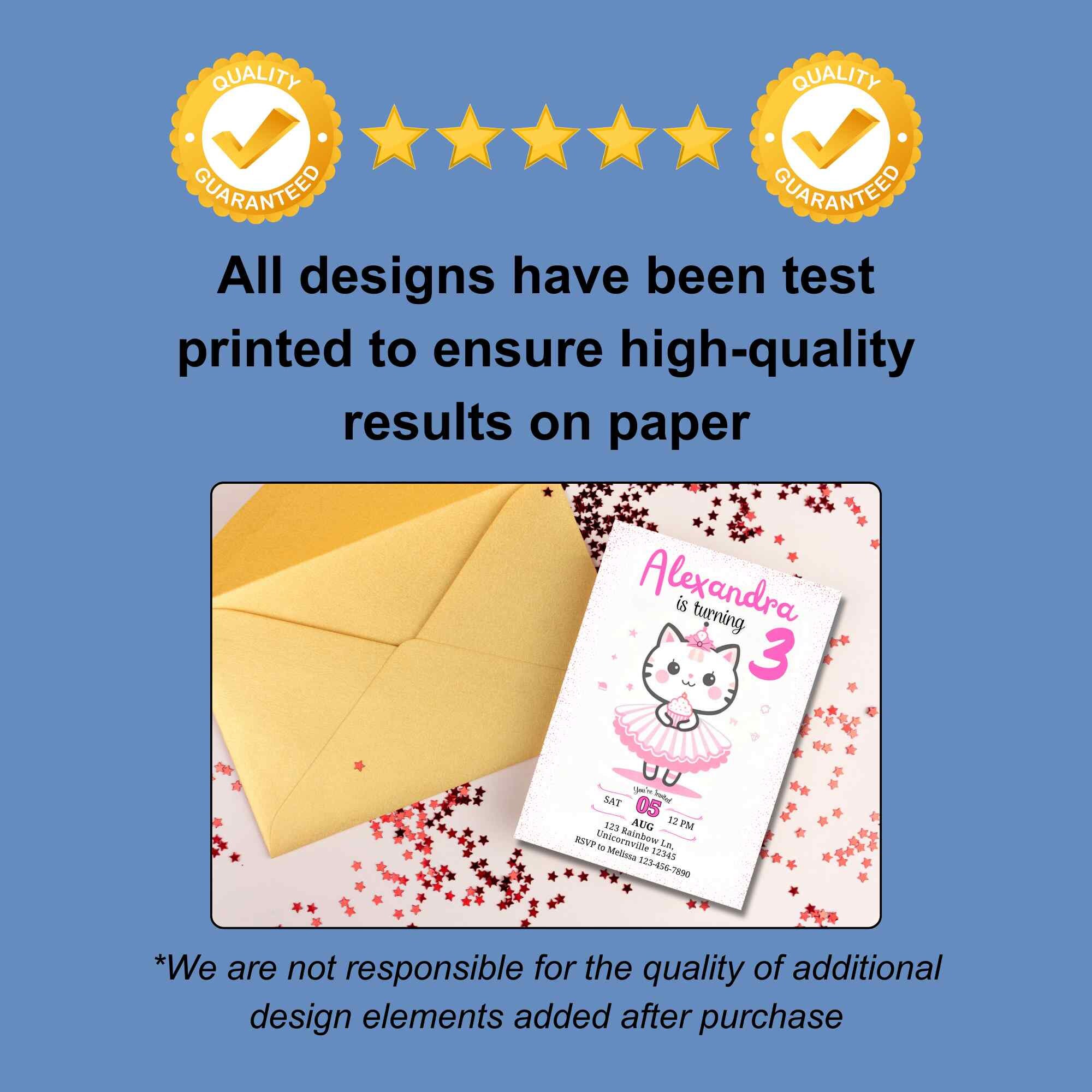 Kawaii Cat Birthday Invitation, Personalized Invite for Girls, Kawaiii ...