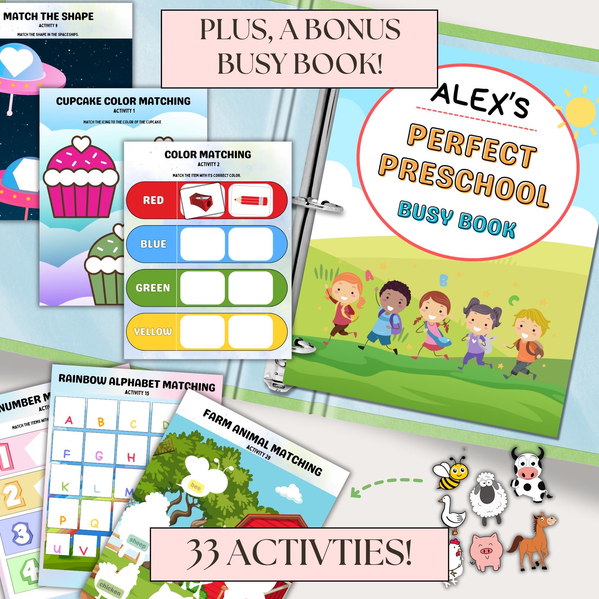 Kindergarten Quiet Pages Printable, Pre K Workbook Letter Tracers ...