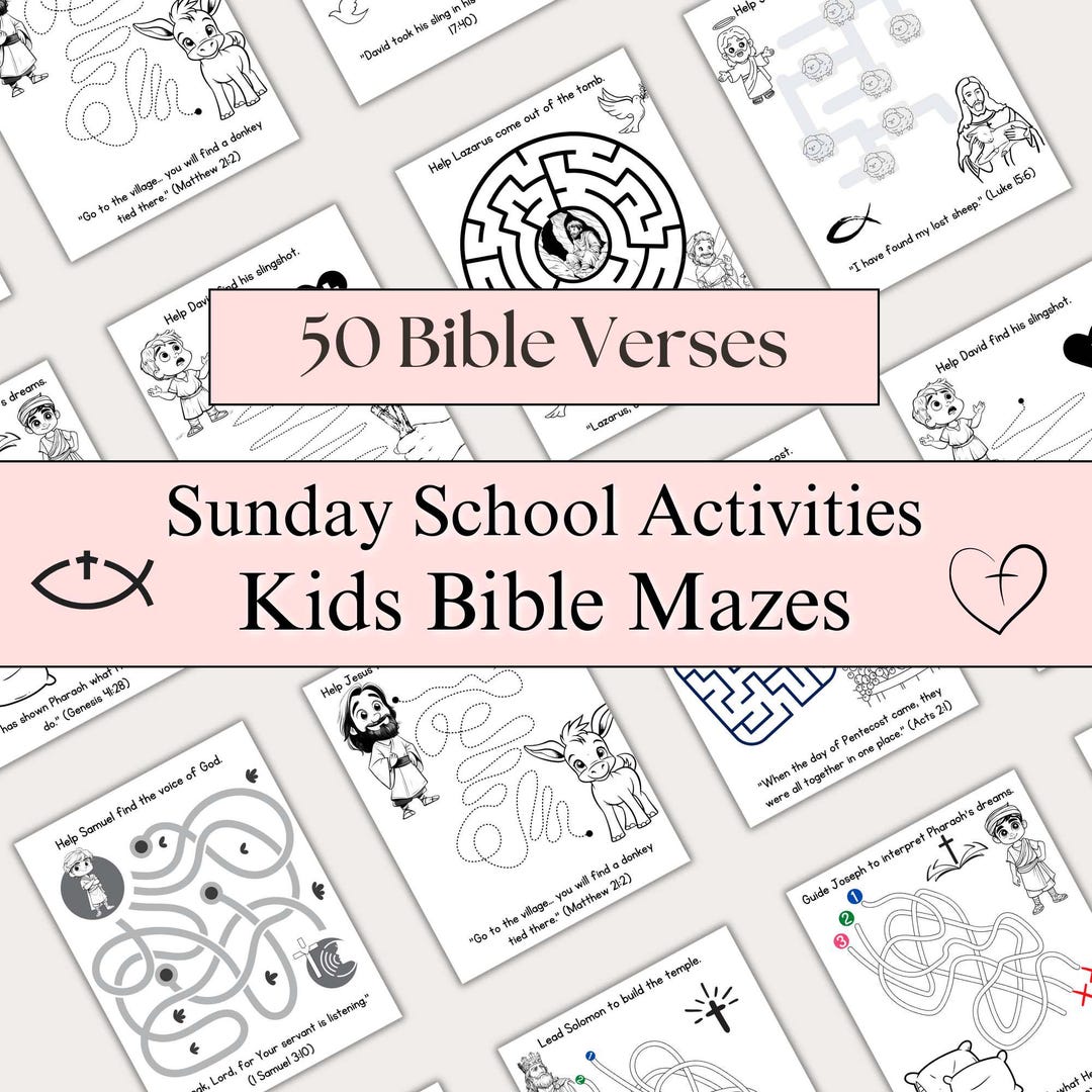 Christian Bible Printable Activity, Kids Sunday School Mazes ...