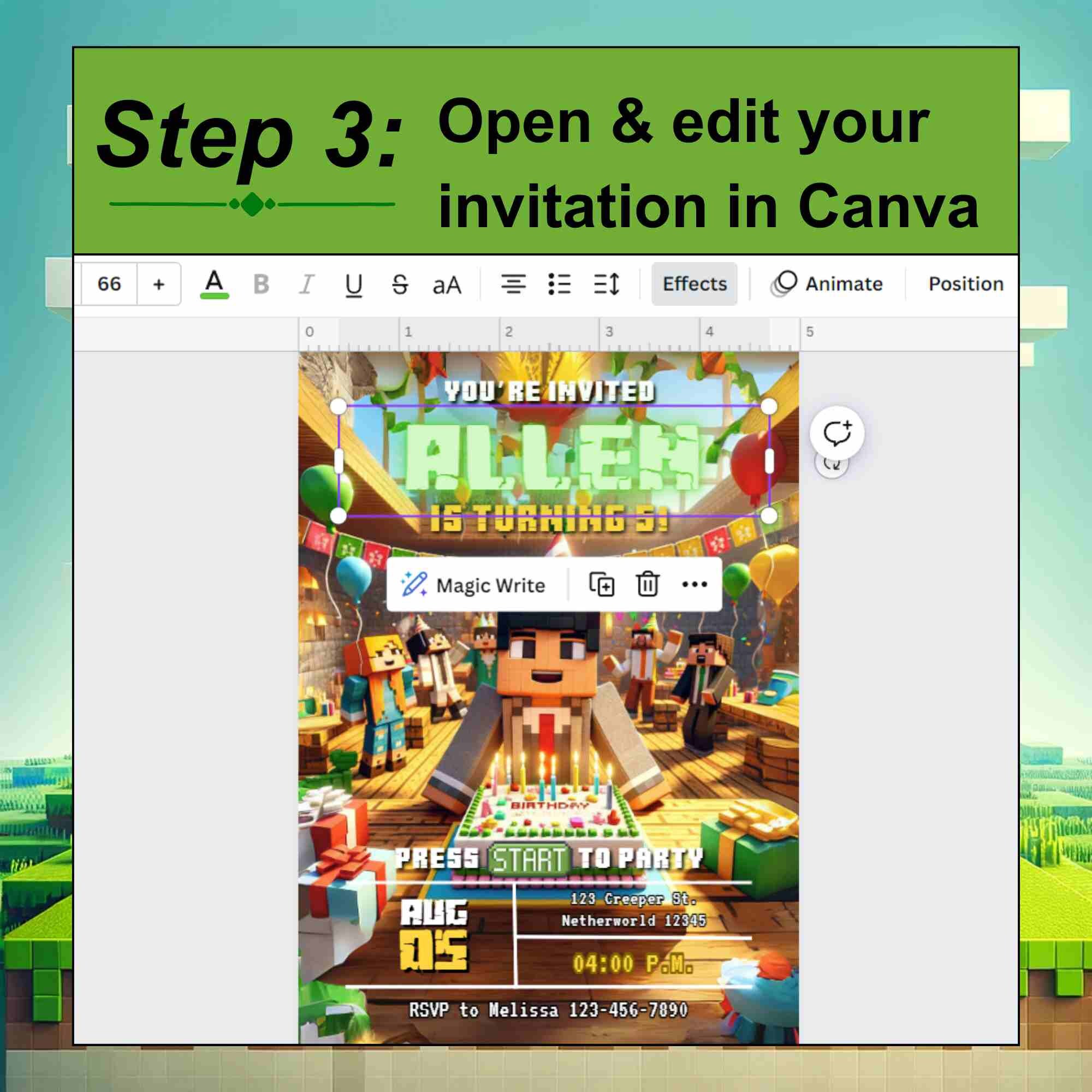 Video Game Birthday Invitation, Personalized Invite for Boys Girls ...