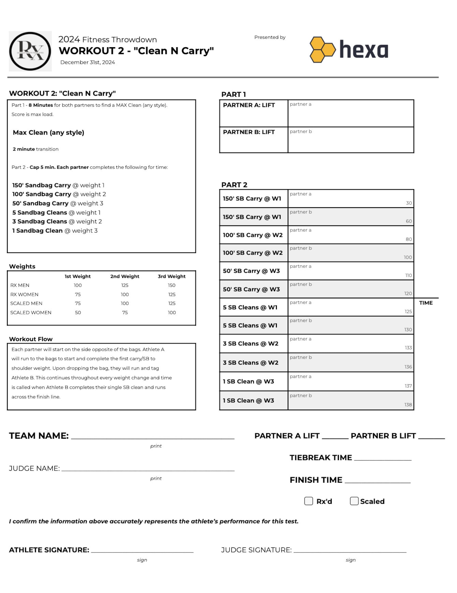 Crossfit Open Style Scorecard - Google Sheet Template - Etsy