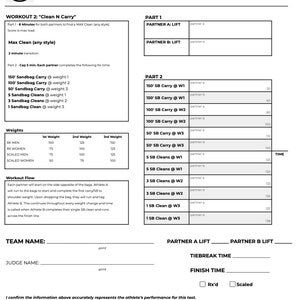 Crossfit Open Style Scorecard - Google Sheet Template - Etsy