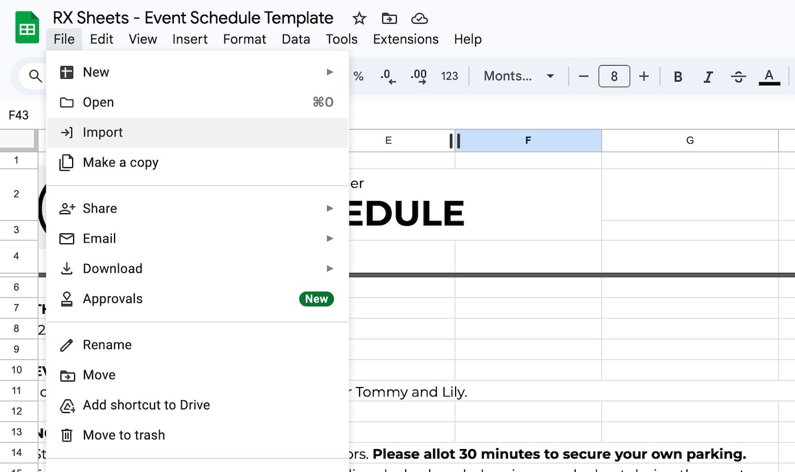 Event Schedule Google Sheet Template: Run of Show, Color-coded ...