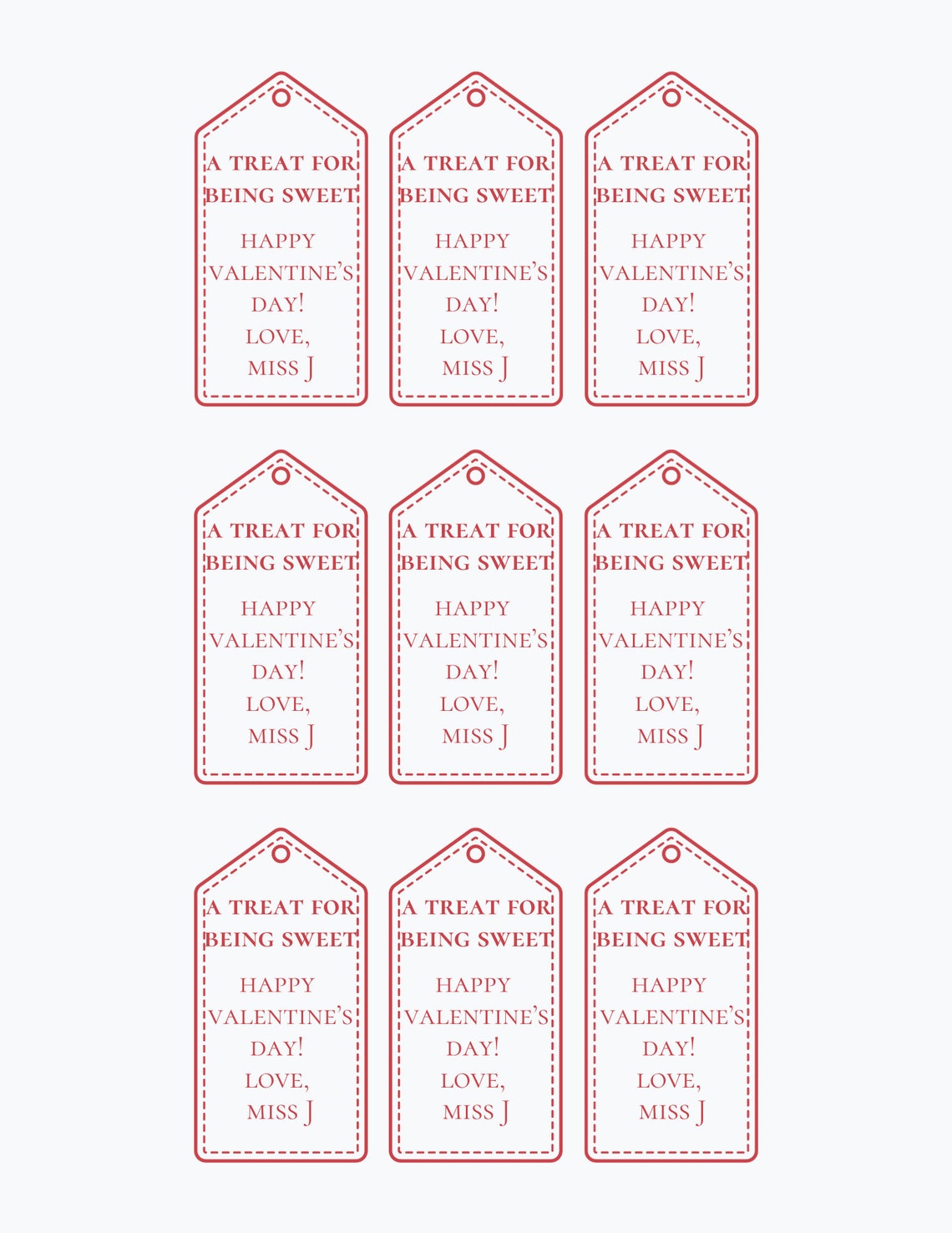 Printable Classroom Valentine Treat Tag From Teacher to Student - Etsy